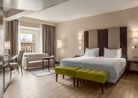 Custom Three Star Hotel Style Bedroom Furniture Environmental Friendly Lacquer