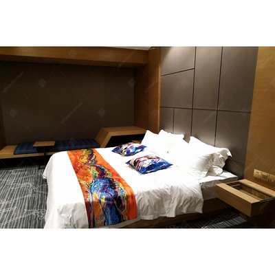 Boutique Light Color Wooden Hotel Furniture / Apartment Bedroom Furniture