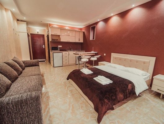 3 - 5 Star Hotel Apartment Furniture Sets With Modern Hotel Beds / Night Stand