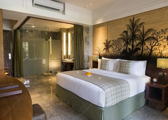 Custom Size Hotel Bedroom Furniture Sets / Beds For Apartments