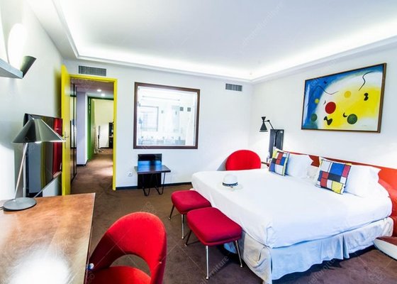 Contemporary Fashion Hotel Bedroom Furniture Sets Environmental Friendly Lacquer