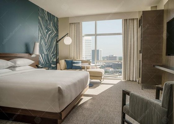 Commercial Luxury Hotel Bedroom Furniture Environmental Friendly Lacquer