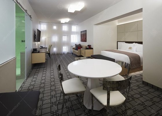 Contemporary Wooden Hotel Bedroom Furniture Sets Good Hardware