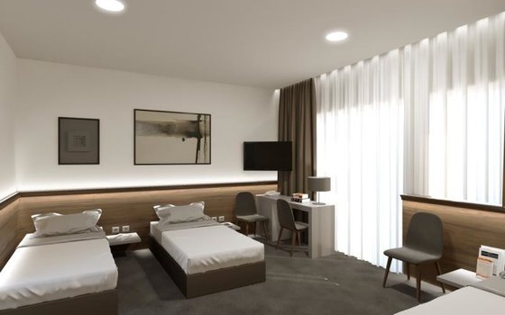 Cheap Apartment Wooden Hotel Guest Room Furniture With MDF Panel
