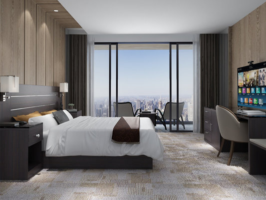 Foshan Shangdian Hotel Room Furniture Packages With Refrigerator Cabinet Hampton Inn
