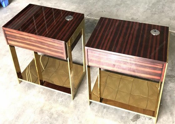 Saudi Arabia Hotel Project Furniture Ebony Veener Finish / Bedroom Suite Furniture