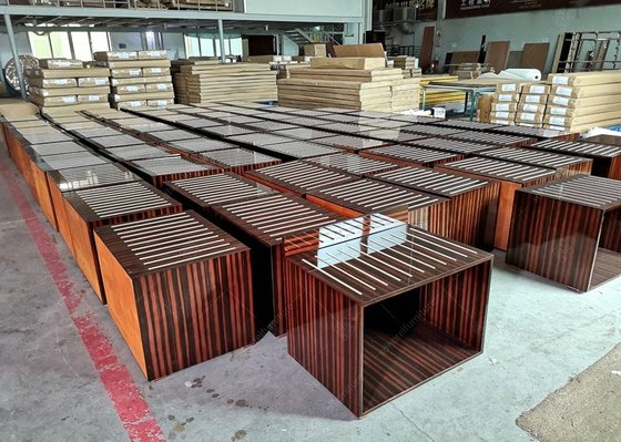 Saudi Arabia Hotel Project Furniture Ebony Veener Finish / Bedroom Suite Furniture