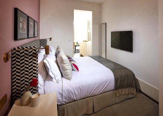 HPL / Melamine Surface Hotel Room Furniture Sets Environmental Protection
