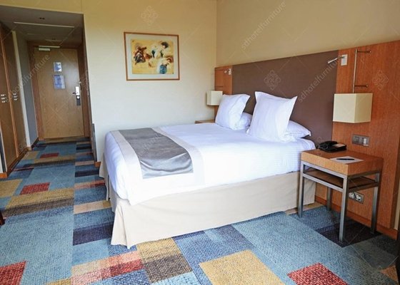 Simple Commercial Hotel Bedroom Furniture Sets With TV Stand / Writing Table