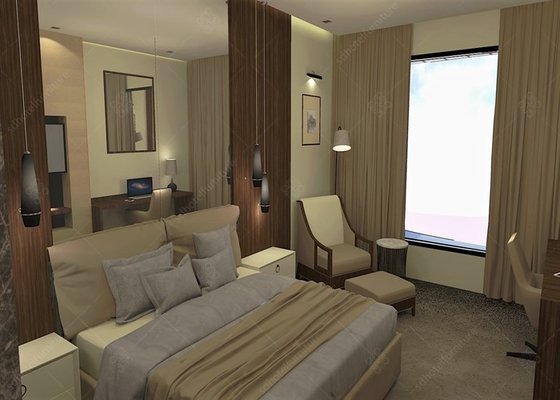 4 Star India Style Hotel Project Furniture / Bed Room Furniture Set