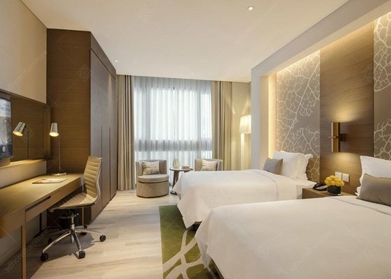 Modern 5 Star Hotel Twin Room Furniture Set With Fancy Hotel Sofa / Desk