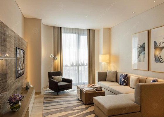 Modern 5 Star Hotel Twin Room Furniture Set With Fancy Hotel Sofa / Desk