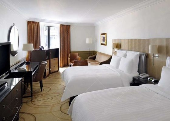 Genuine Leather Wooden Marriott Hotel Furniture Commercial Two Years Warranty