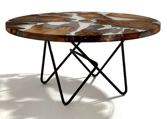 Modern New Glass Top Hotel Coffee Table Stainless Steel / Solid Wood Legs