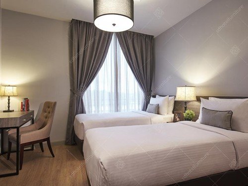 Environmental Modern Hotel Bedroom Furniture Birch , Pine , Ash Solid Wood