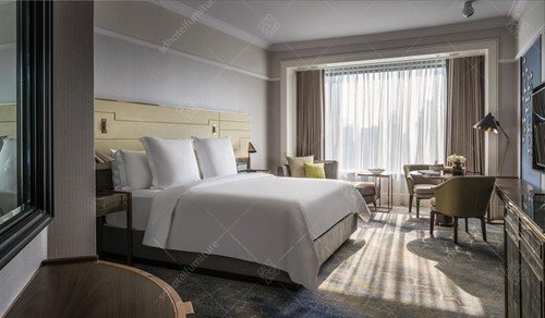 Fashion Hilton Inn Customized Luxury Hotel Furniture / 5 Star Bedroom Furniture Sets