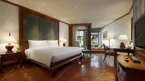 Durable Structure Five  Star Marriott Hotel Furniture / King Size Bedroom  Bed