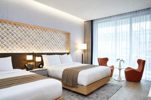 Italian Style Four Star Hotel Bedroom Furniture Standard Size Or Customized