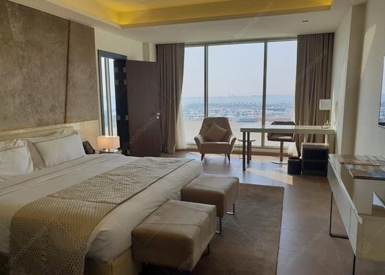 Modern Hotel Bedroom Furniture Sets Solid Wood / Plywood / MDF Material