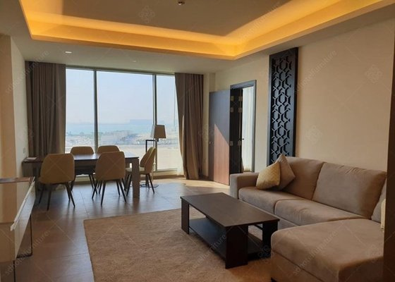 Modern Hotel Bedroom Furniture Sets Solid Wood / Plywood / MDF Material