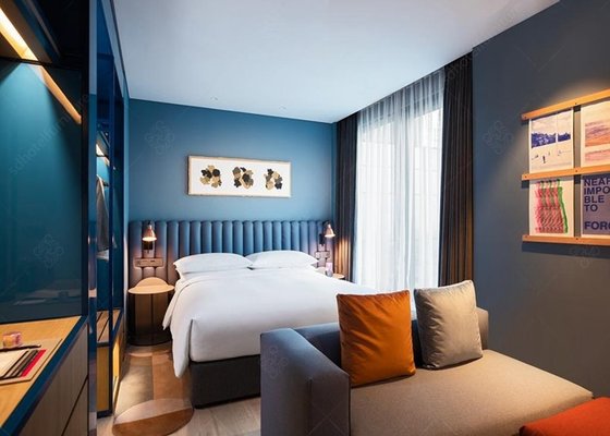 Concise Style Marriot Hotel Furniture With PU Leather Surface For Bedroom