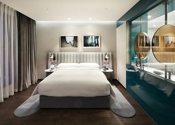 Concise Style Marriot Hotel Furniture With PU Leather Surface For Bedroom
