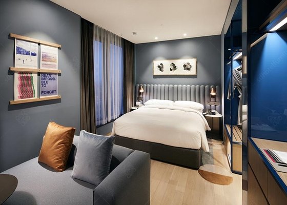 Concise Style Marriot Hotel Furniture With PU Leather Surface For Bedroom