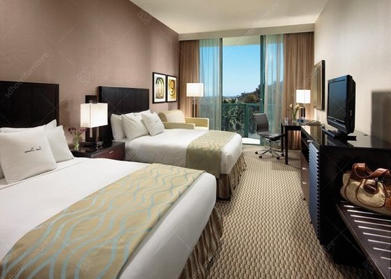 Resort Hotel Room Furniture Sets , Wood Veneer 5 Star Hotel Suites