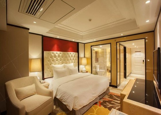 Luxurious Commerical Bedroom Set Marriott Hotel Furniture With Wood Veneer