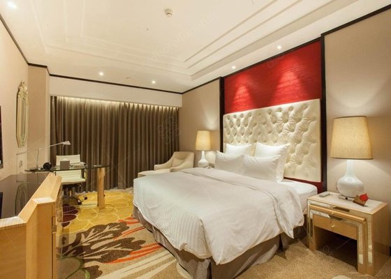 Luxurious Commerical Bedroom Set Marriott Hotel Furniture With Wood Veneer