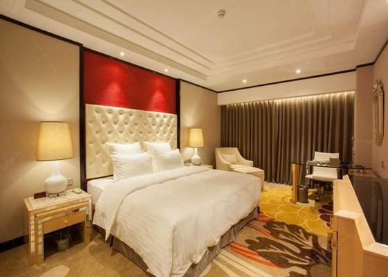 Luxurious Commerical Bedroom Set Marriott Hotel Furniture With Wood Veneer