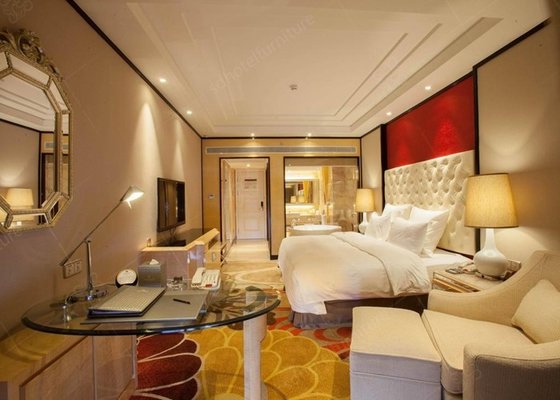 Luxurious Commerical Bedroom Set Marriott Hotel Furniture With Wood Veneer