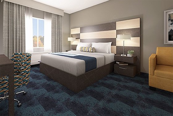 Fashionable Hotel Bedroom Furniture Sets With Laminate Finish