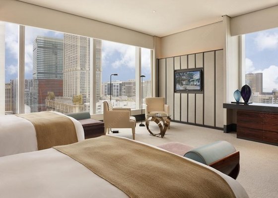 Size Customized Luxury Five Star Hotel Bedroom Furniture 3 Year Warranty
