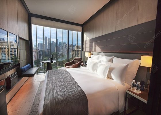Dark Color Matt Wood Venner Hilton Luxury Hotel Bedroom Furniture With Plywood Finish