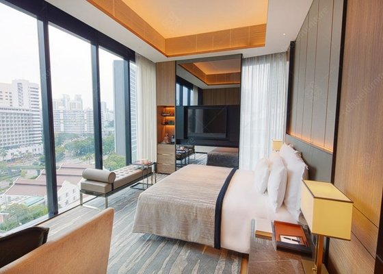 Dark Color Matt Wood Venner Hilton Luxury Hotel Bedroom Furniture With Plywood Finish