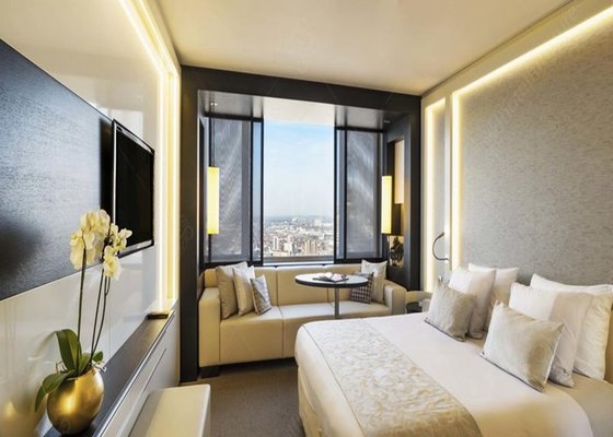 Upscale 5 Star Bed Room Luxury Hotel Bedroom Furniture With Genuine Leather
