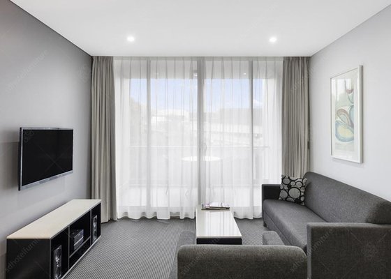 Solid Wood Style Hotel Apartment Furniture Sets With Ashtree Chair