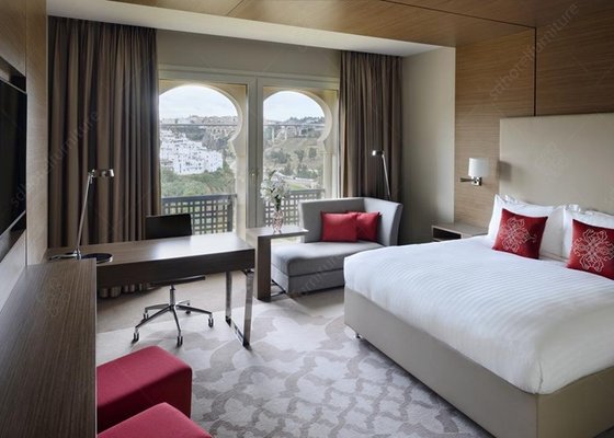 5 Star Hotel Bedroom Furniture Sets / Luxury Marriott Bed Room Set
