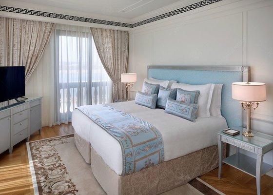 Classical White Color Hotel Apartment Furniture Sets Plywood Panel