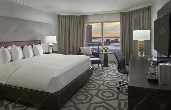 Contemporary 5 Star Hotel Furniture Sets Wear Resistance High Glossy Paint