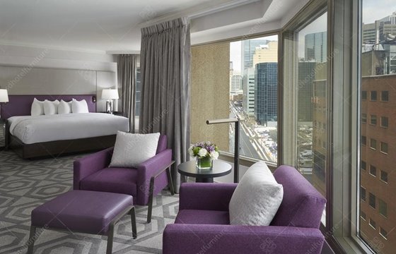 Contemporary 5 Star Hotel Furniture Sets Wear Resistance High Glossy Paint