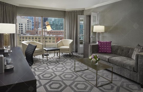 Contemporary 5 Star Hotel Furniture Sets Wear Resistance High Glossy Paint