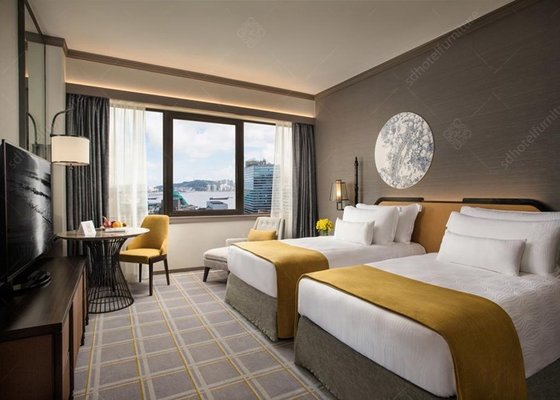 Classic Style Hotel Project Furniture For Bedroom Dark Wood Crowne Plaza