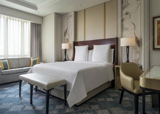 Comfortable Hotel Bedroom Furniture Sets High Back UpholstereD Headboard