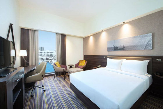 Economical Hotel Lobby Furniture With Fabric , Wooden , PU Material