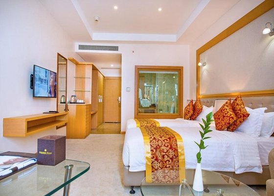 Wooden Material Hotel Suite Furniture With MDF Melamine / HPL Hotel Room Furniture