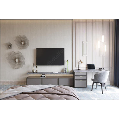 Hospitality Designs 5 Star Hotel Bedroom Furniture Sets Wood Veneer Surface