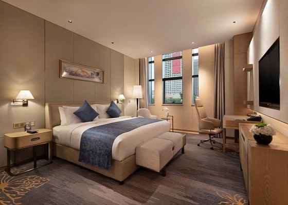 Customization Genuine Leather ebony Hotel Bedroom Furniture Sets
