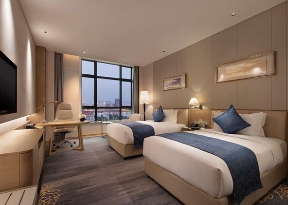 Customization Genuine Leather ebony Hotel Bedroom Furniture Sets